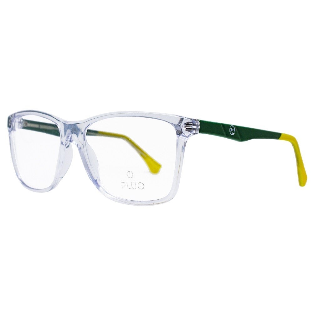 Armação de Óculos Plug Eros 465 - Verde e Amarelo 56 Brasil - Armação ...